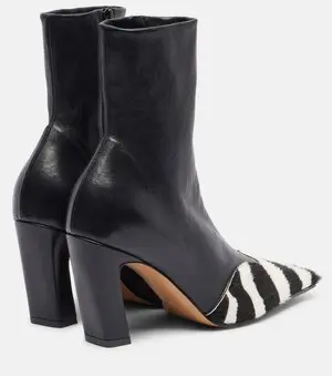 Khaite Nevada 85 Calf Hair And Leather Ankle Boots