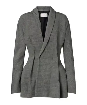 Magda Butrym Draped Wool-blend Blazer - Grey