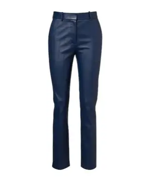 JOSEPH Coleman Leather Slim Pants - Blue