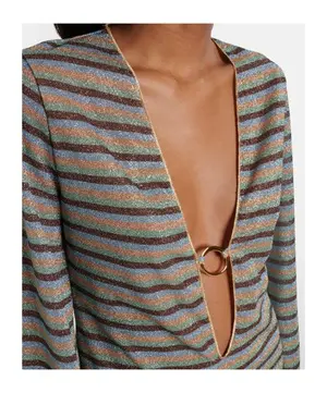 Oseree Lumière Striped Mini Dress
