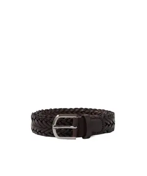 Giorgio Armani Braided Leather Belt - Black
