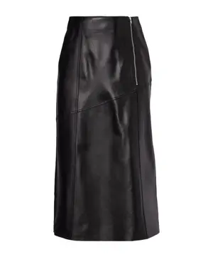 Victoria Beckham Leather Pencil Skirt - Black