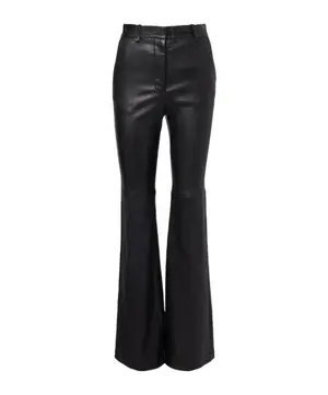 JOSEPH Tafira Mid-rise Leather Flared Pants - Black