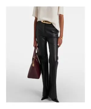 JOSEPH Tafira Mid-rise Leather Flared Pants