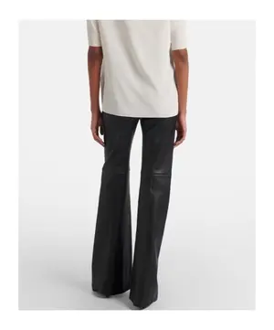 JOSEPH Tafira Mid-rise Leather Flared Pants