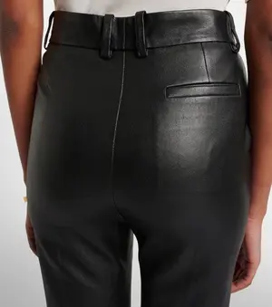 JOSEPH Tafira Mid-rise Leather Flared Pants