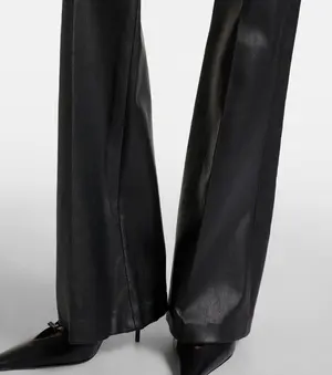 JOSEPH Tafira Mid-rise Leather Flared Pants
