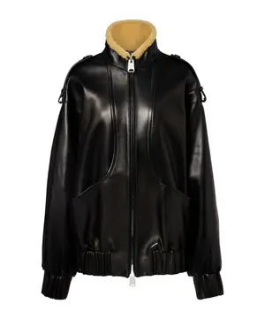 Khaite Sigi Shearling-trimmed Leather Jacket - Black