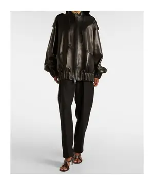 Khaite Sigi Shearling-trimmed Leather Jacket