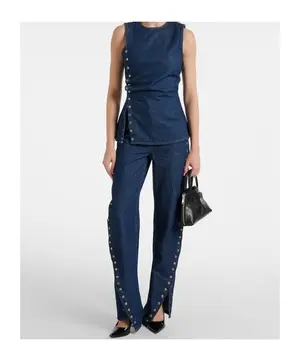 ROTATE BY BIRGER CHRISTENSEN High-waisted Snap-button Jeans