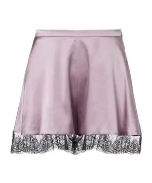 Nina Ricci Lace-trimmed Silk-blend Satin Shorts - Blush