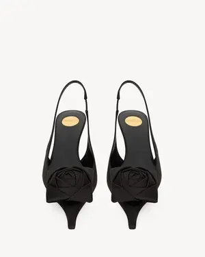 Saint Laurent Dakota Rose Detailed Slingback Pumps