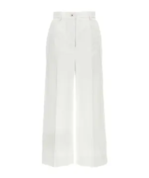 Dolce & Gabbana Dolce Gabbana High-waisted Cropped Pants - White