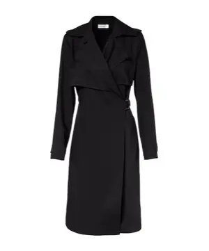 Burberry Belted Wool Wrap Dress - Black