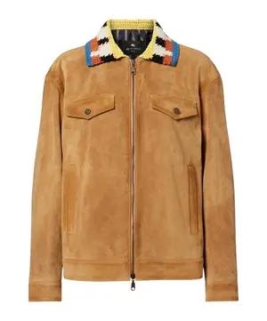 Etro Crocheted Edge Zipper Jacket - Brown