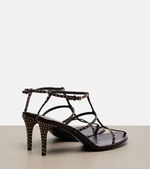 Khaite Cage Studded Leather Sandals