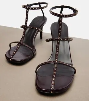 Khaite Cage Studded Leather Sandals