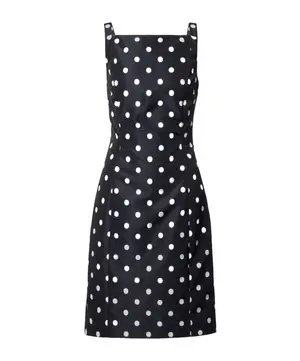 PATOU Polka-dot Faille Minidress - Black