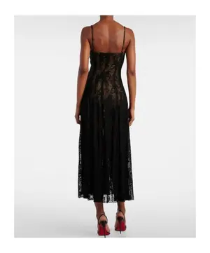 Norma Kamali Floral Lace Slip Dress