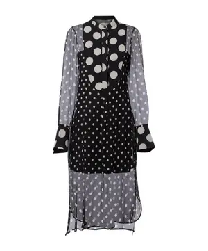 Nina Ricci Polka Dot Semi-sheer Midi Dress
