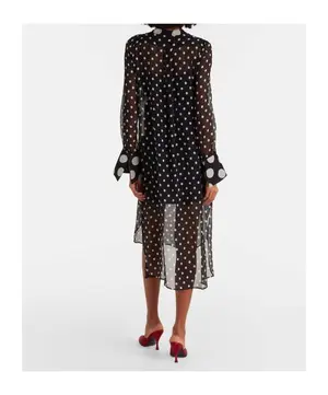 Nina Ricci Polka Dot Semi-sheer Midi Dress