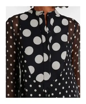 Nina Ricci Polka Dot Semi-sheer Midi Dress