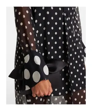 Nina Ricci Polka Dot Semi-sheer Midi Dress