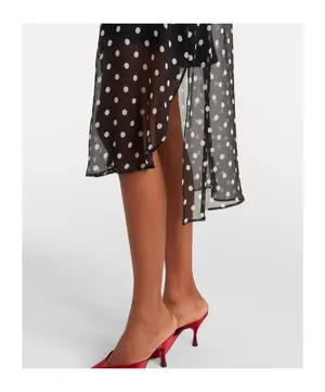 Nina Ricci Polka Dot Semi-sheer Midi Dress