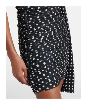 PATOU Polka-dot One-shoulder Minidress