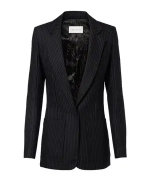 Nina Ricci Pinstripe Wool-blend Blazer - Black