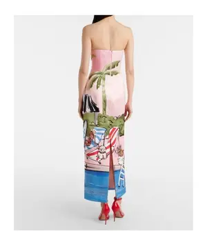 LEO Ava Beaded Printed Corset Dress