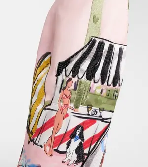 LEO Ava Beaded Printed Corset Dress