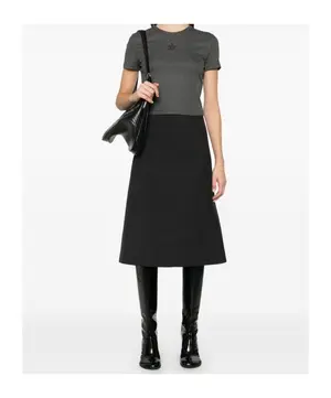 Fendi Ribbed Cropped T-shirt With Logo Lettering