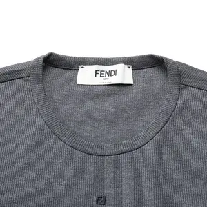 Fendi Ribbed Cropped T-shirt With Logo Lettering