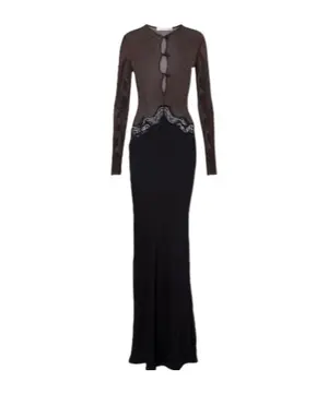 Christopher Esber Cutout Lace-trimmed Jersey Gown - Black