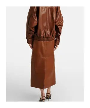 Nour Hammour Ghalia Leather Pencil Skirt