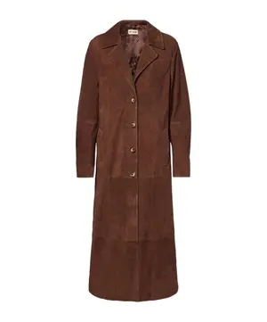 Rixo Single-breasted Long-sleeve Coat - Brown