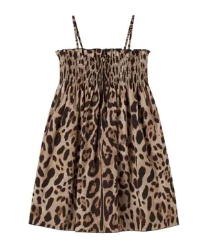 Dolce & Gabbana Leopard-print Cotton Dress - Black