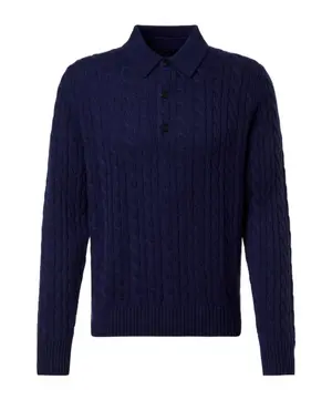 Arch4 Cable-knit Polo Sweater - Black