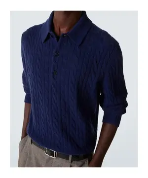 Arch4 Cable-knit Polo Sweater