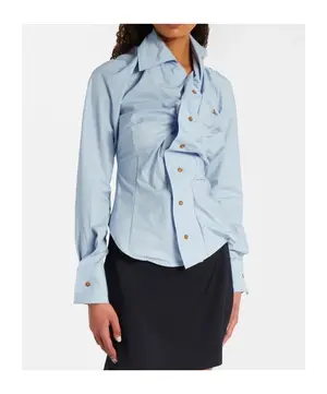 VIVIENNE WESTWOOD Orb Embroidered Cotton Poplin Shirt