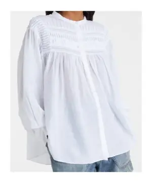 Isabel Marant Étoile Elodia Embroidered Cotton-blend Blouse
