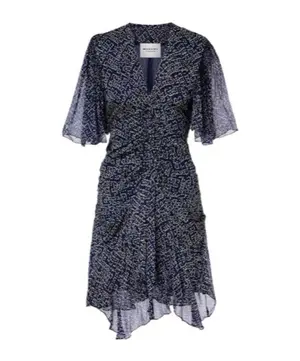 Isabel Marant Étoile Vivienne Printed Muslin Minidress - Black