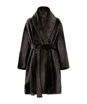 Nour Hammour Juno Shearling Wrap Coat