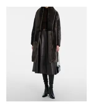 Nour Hammour Juno Shearling Wrap Coat