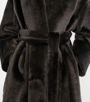 Nour Hammour Juno Shearling Wrap Coat