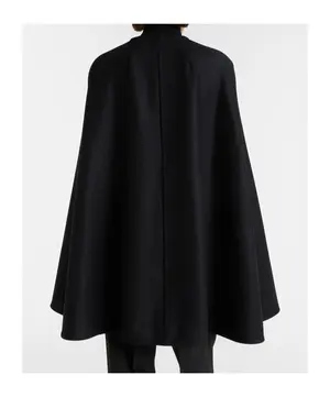 NILI LOTAN Arianna Leather-trimmed Wool-blend Cape