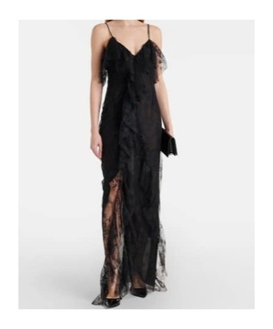 Blumarine Lace Ruffled Maxi Gown