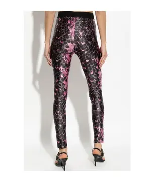 Versace Logo Waistband Printed Leggings