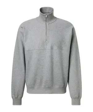 JIL SANDER Cotton Terry Half-zip Sweatshirt - Gray